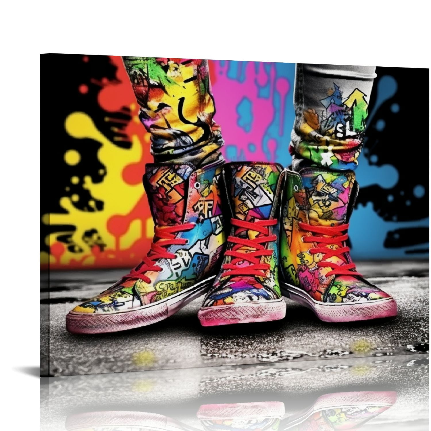 Nawypu Graffiti Canvas Wall Art - Banksy Canvas Wall Art Cool Framed ...