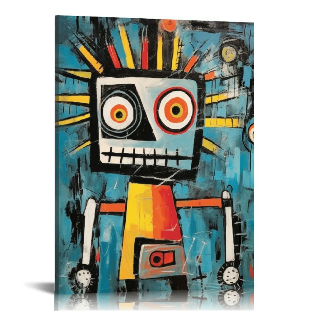 Nawypu Graffiti Canvas Wall Art, Colorful Abstract Graffiti Robot Man ...