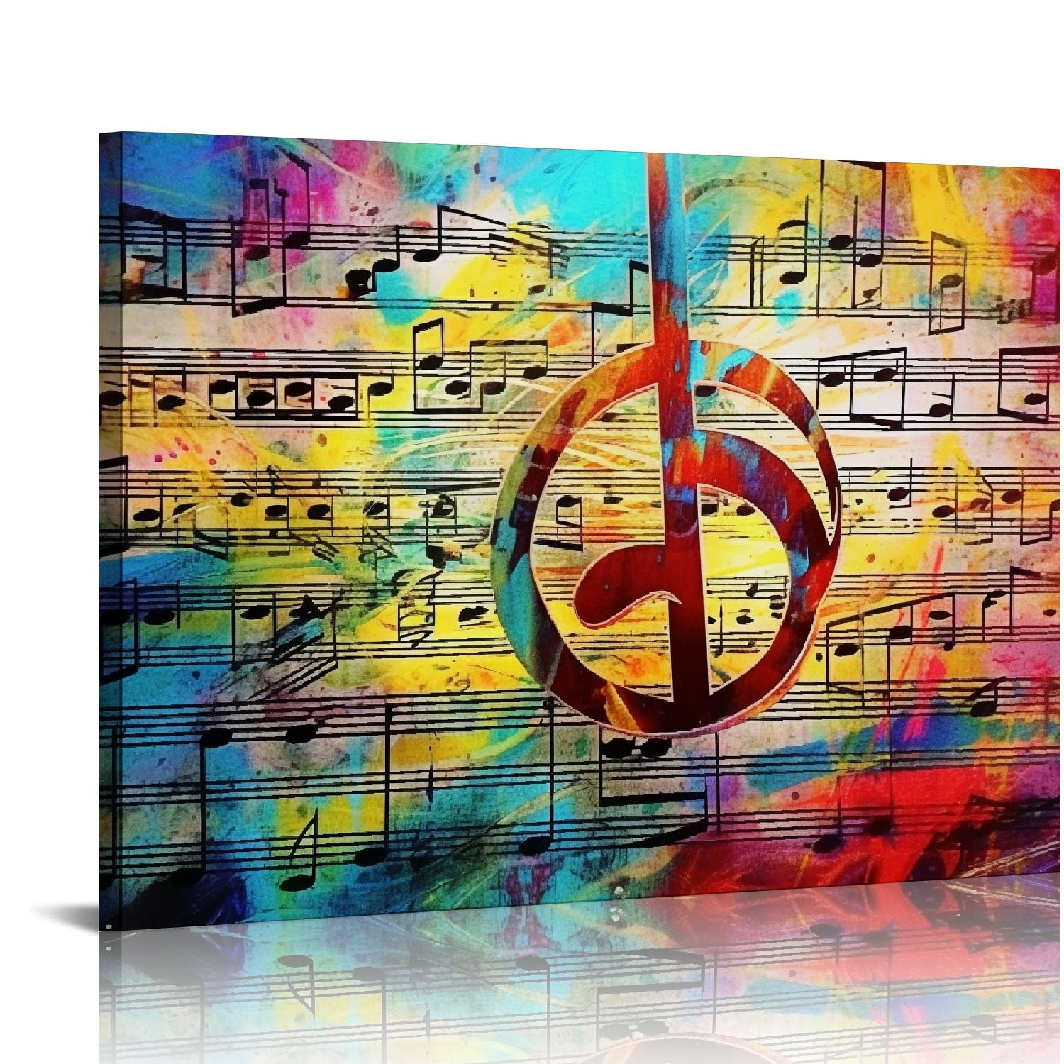 Nawypu - Graffiti Music Notes Wall Art Colorful Melody Canvas Print ...