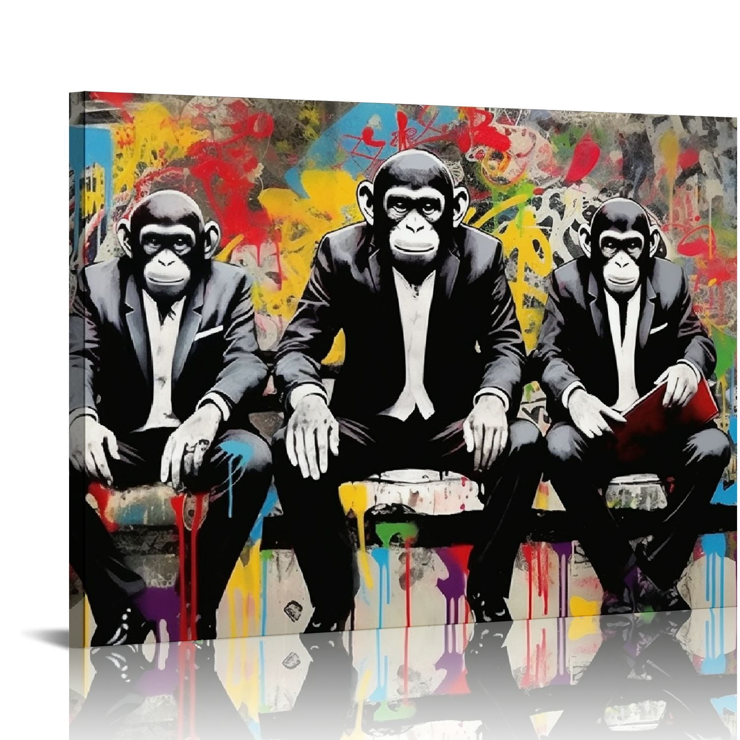 Nawypu Graffiti Wall Art - Graffiti Canvas Wall Art, Colorful DJ Monkey ...