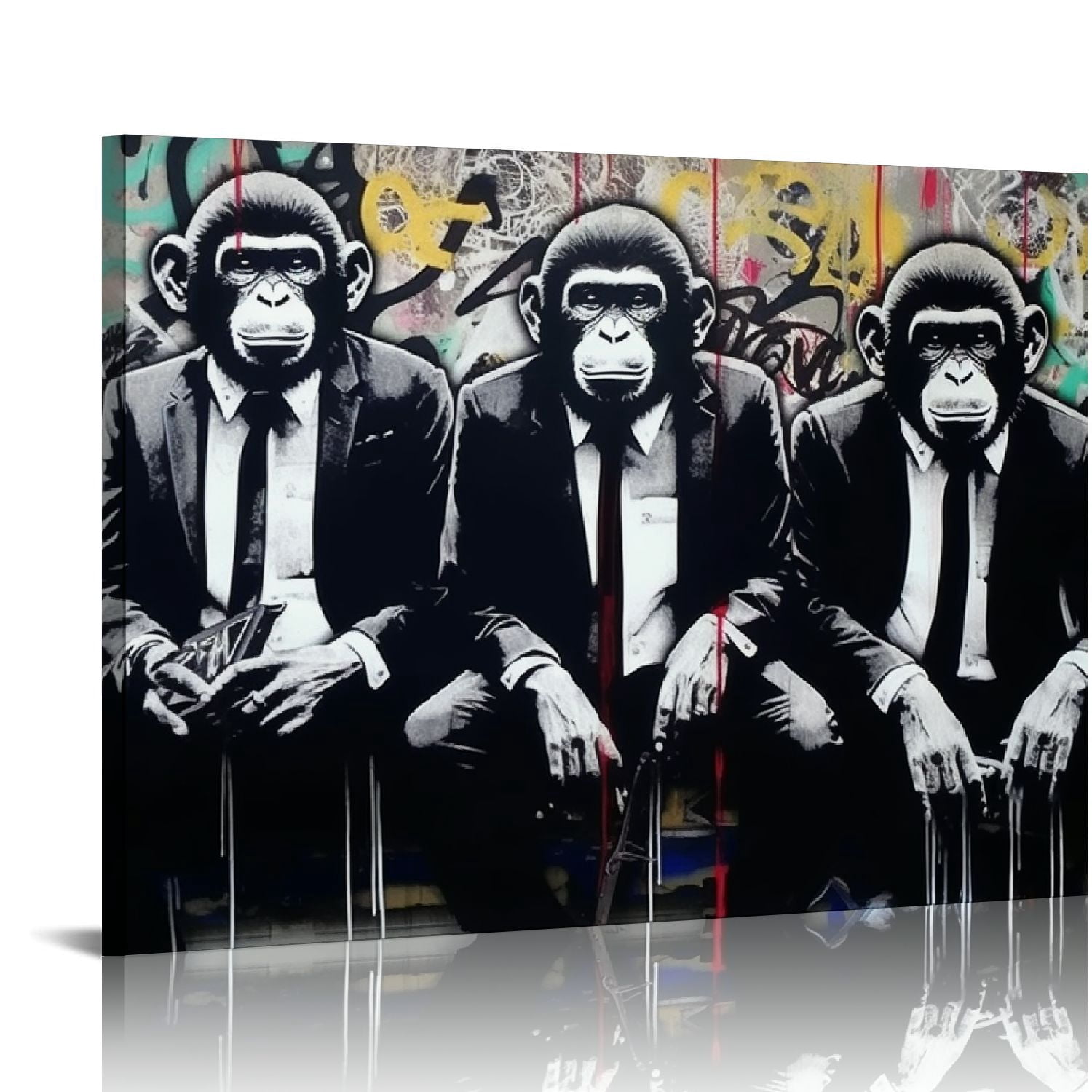 Nawypu Graffiti Wall Art - Graffiti Canvas Wall Art, Colorful DJ Monkey ...