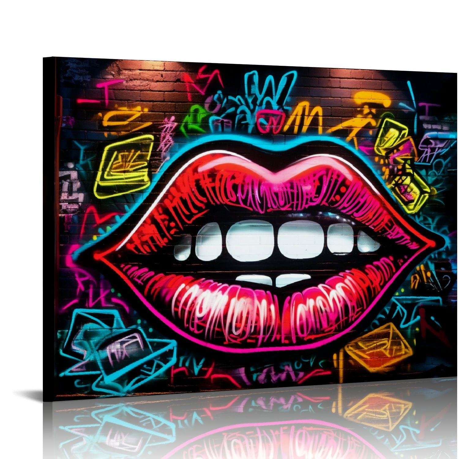 Nawypu Graffiti Wall Art Lip Art Graffiti Poster Lip Decor Colorful ...