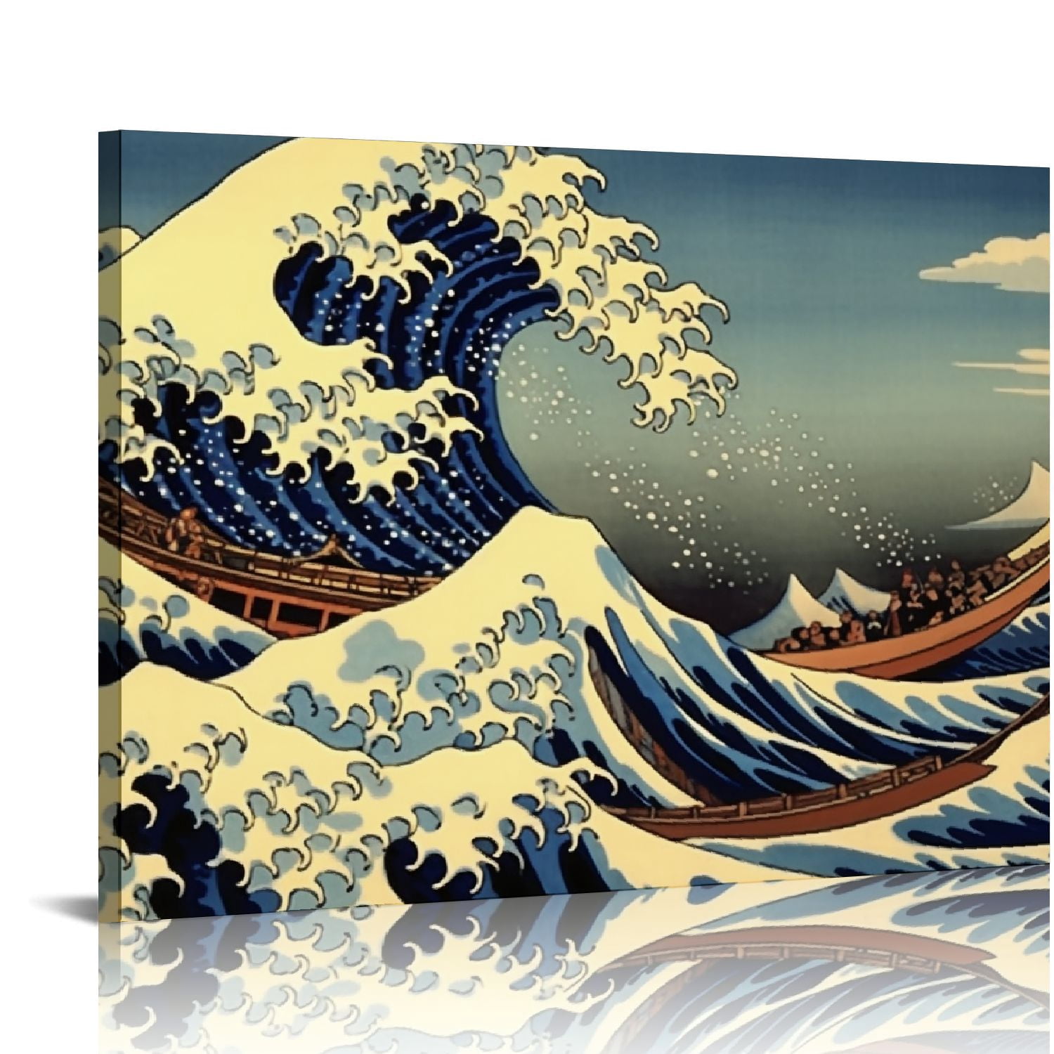 Nawypu Great Wave of Kanagawa Katsushika Hokusai Modern Stretched and ...