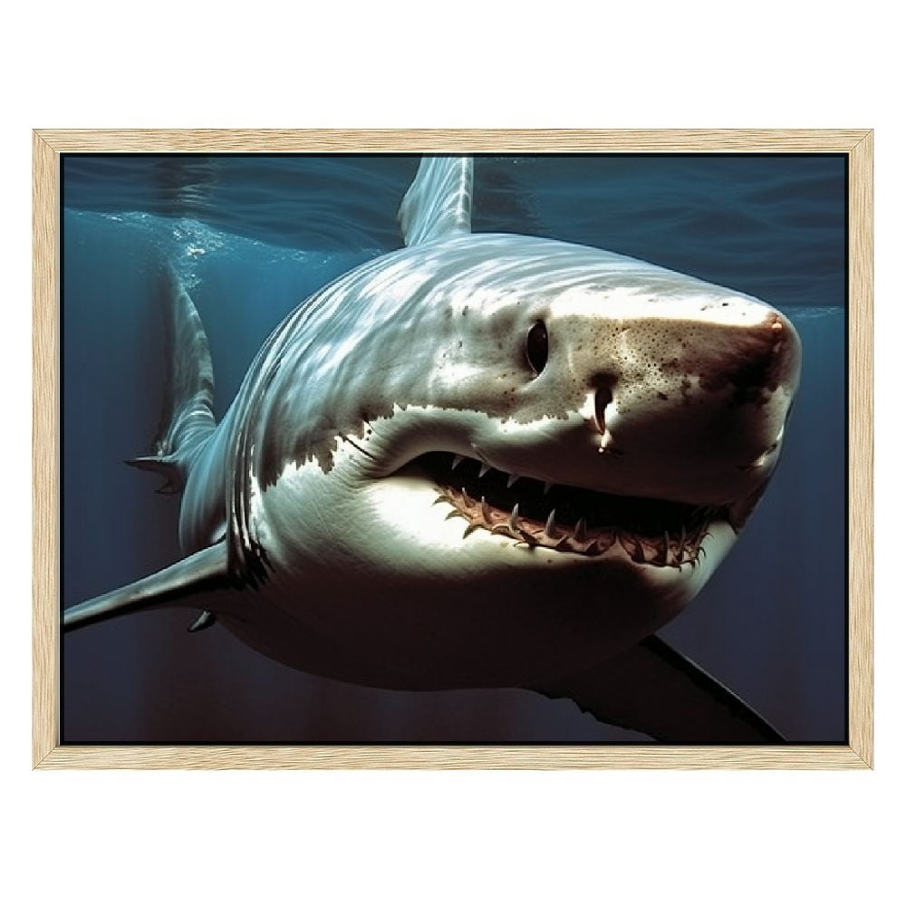 Nawypu Great White Shark Poster Canvas Wall Art Picture Print Bedroom ...