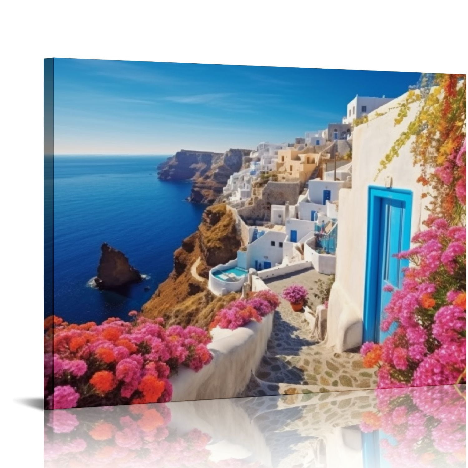 Nawypu Greece Santorini Canvas Wall Art Landscape Posters Pictures ...
