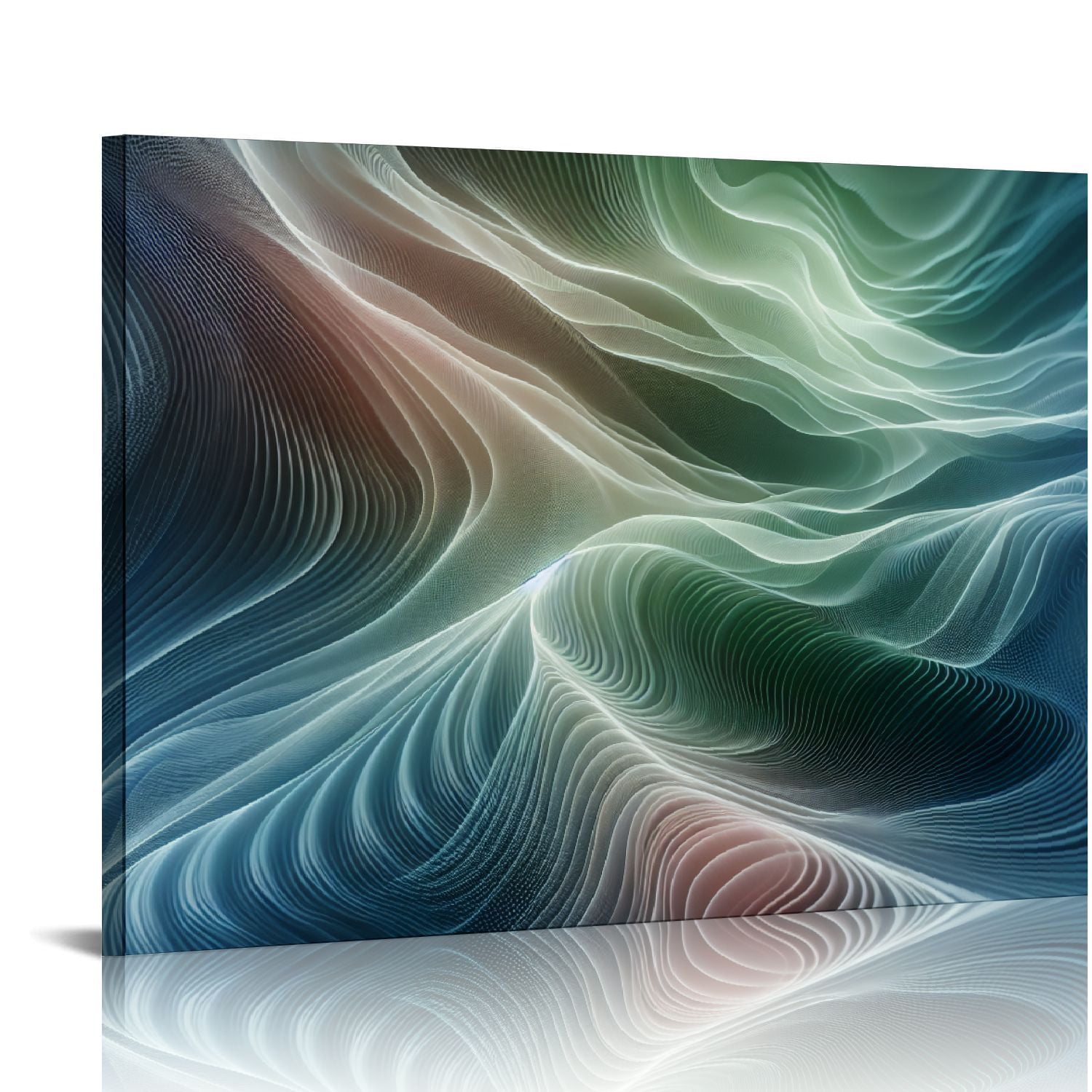 Nawypu Green Blue Aurora Wall Art Northern Light Canvas Prints on ...