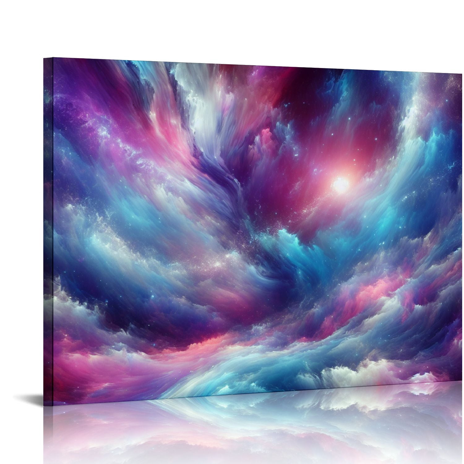 Nawypu Green Blue Aurora Wall Art Northern Light Canvas Prints on ...