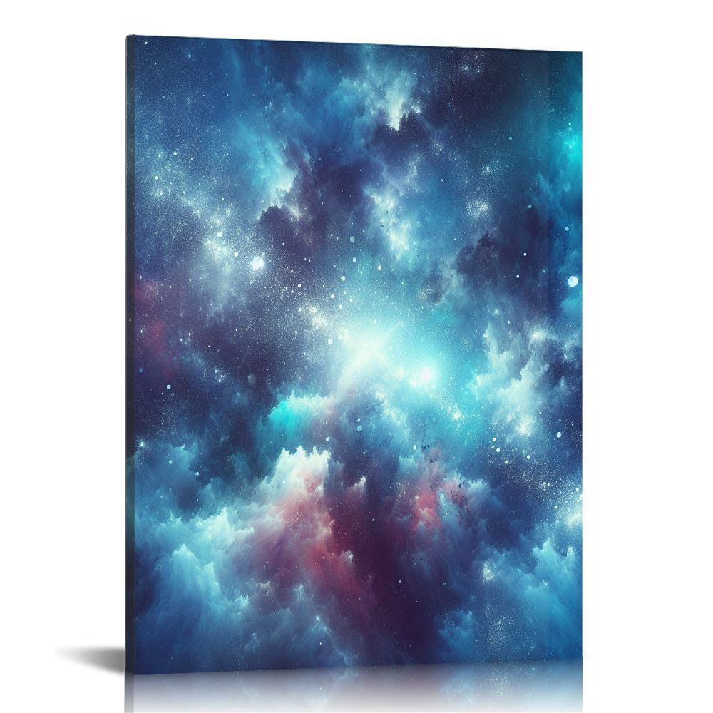 Nawypu Green Blue Aurora Wall Art Northern Light Canvas Prints on ...