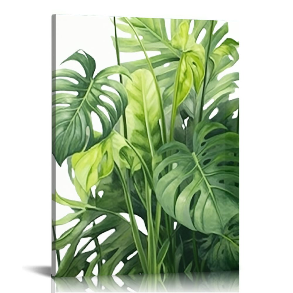 Nawypu Green Botanical Plants Canvas Wall Art Minimalist Floral Prints ...