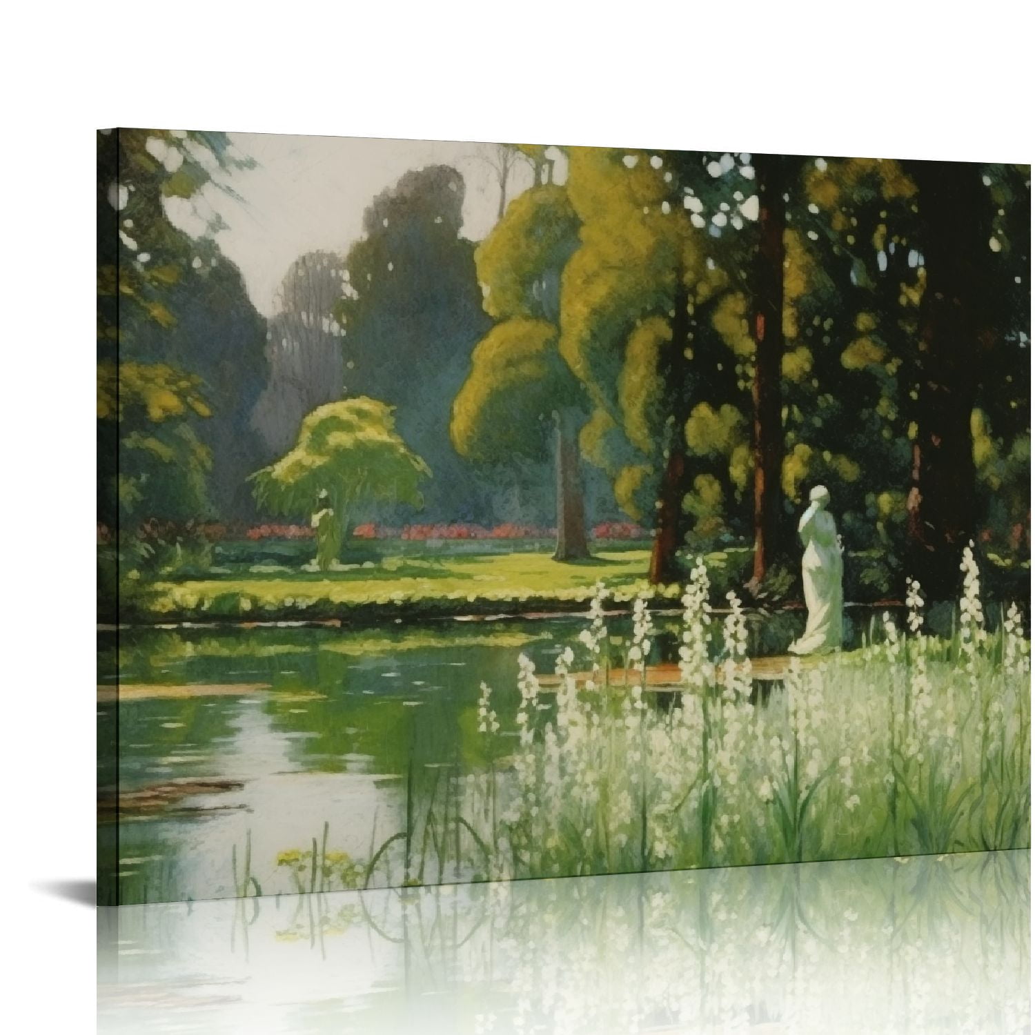 Nawypu Green Grassland Wall Art Flower Mountain Wall Decor Landscape ...