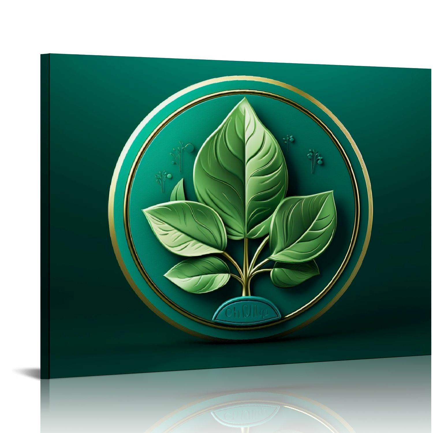 TIAOTIAOHOU Green Marijuana Leaves and Sign Smoke Weed Canvas Wall Art ...