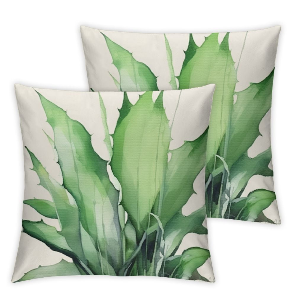 Nawypu Green Plant Throw Pillow Covers Decorative Green Succulent ...