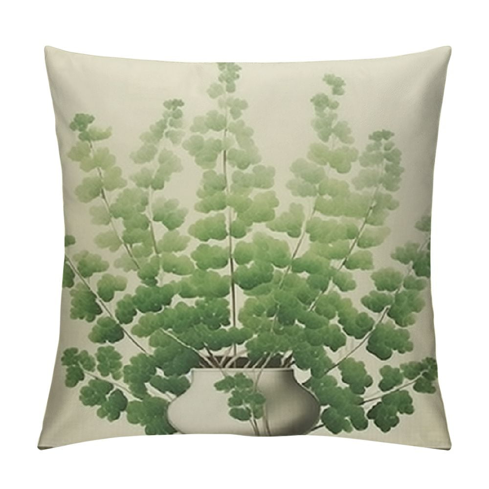 Nawypu Green Plant Throw Pillow Covers Decorative Green Succulent ...
