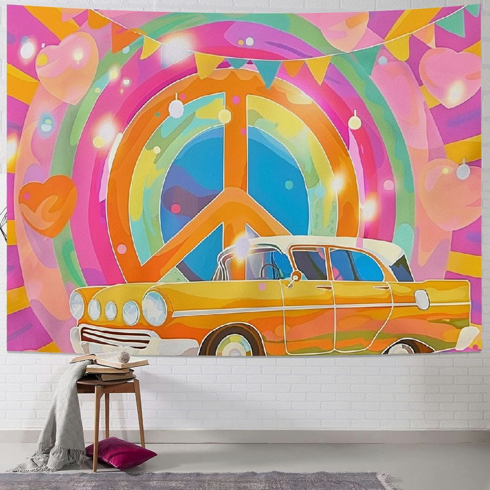 Nawypu Groovy Party Decorations 70s Retro Hippie Tapestry Vintage ...