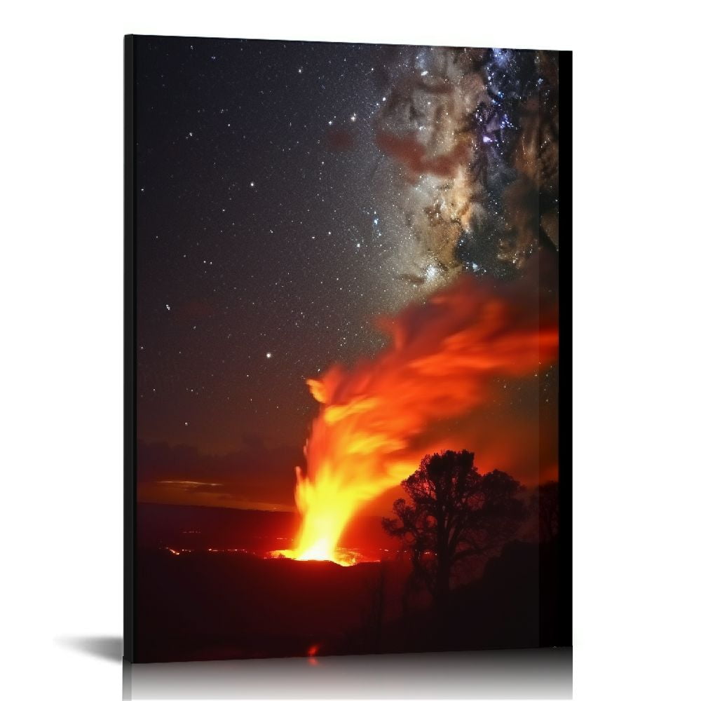 Nawypu Guridou Volcano Lava Flow Eruption Poster Canvas Wall Art ...