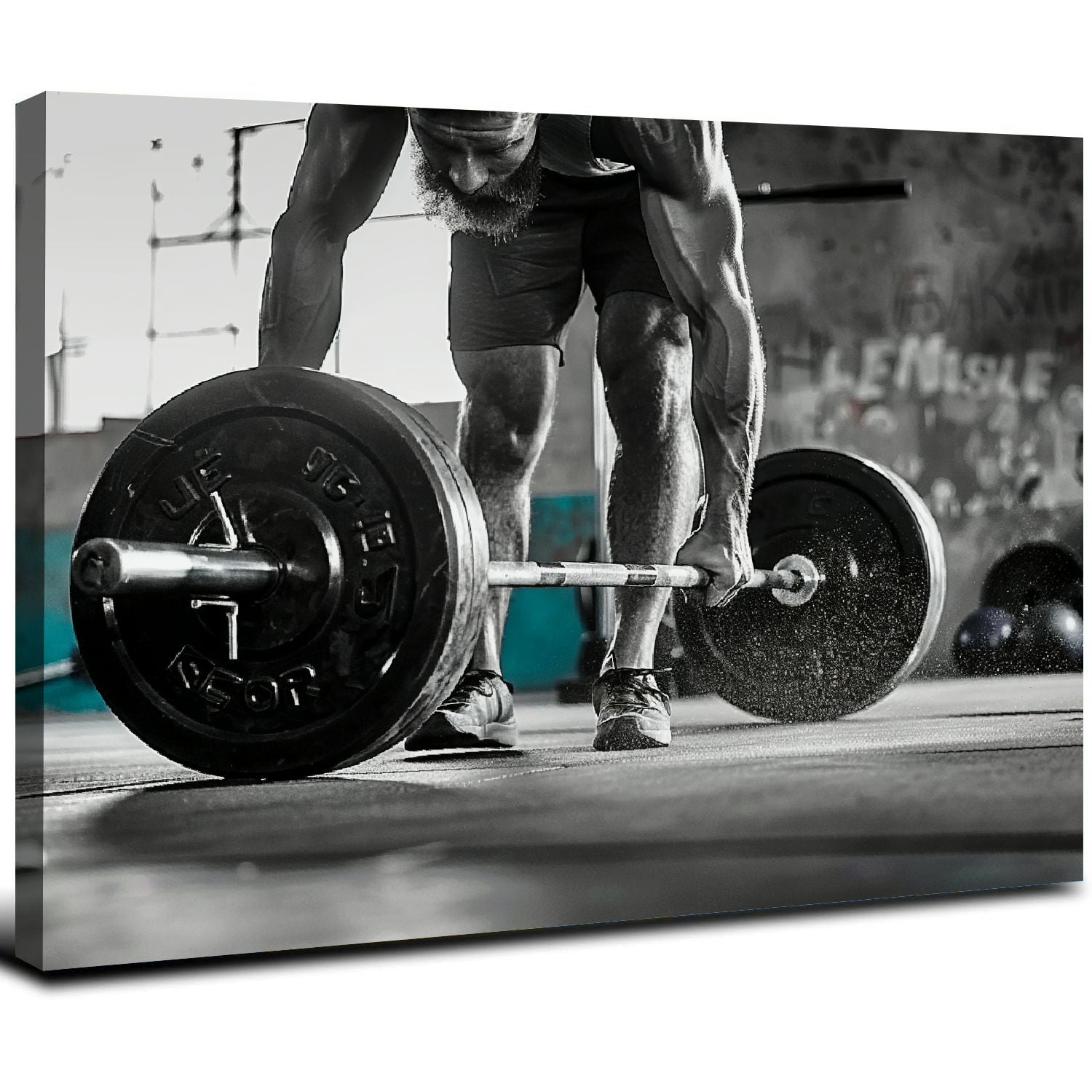 Nawypu Gym Canvas Wall Art Barbell Dumbbell Workout Picture Prints ...