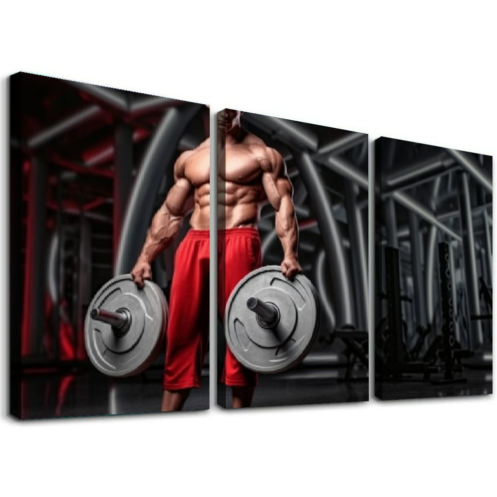 Nawypu Gym Wall Decor Dumbbell Bodybuilder Poster Male Dumbbell Workout ...