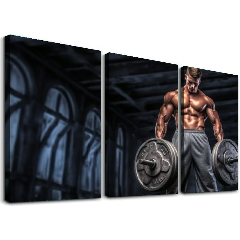Nawypu Gym Wall Decor Dumbbell Bodybuilder Poster Male Dumbbell Workout ...