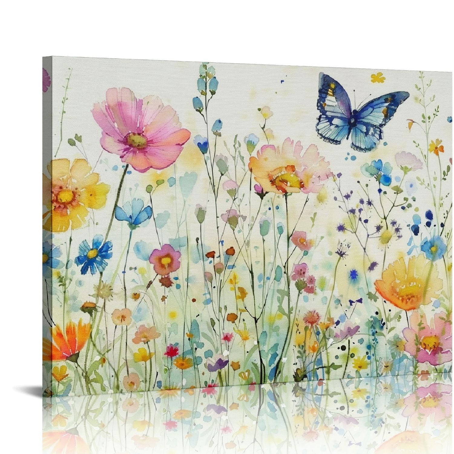 Nawypu HPINUB Colorful Flower Framed Canvas Wall Art Set, Watercolor ...