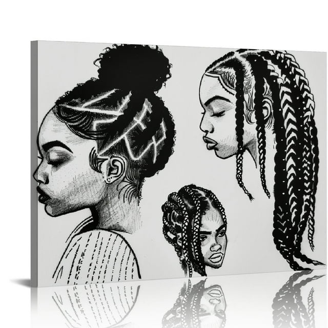 Nawypu Hair Salon Poster African Braids Black Hair Dreadlocks Canvas ...