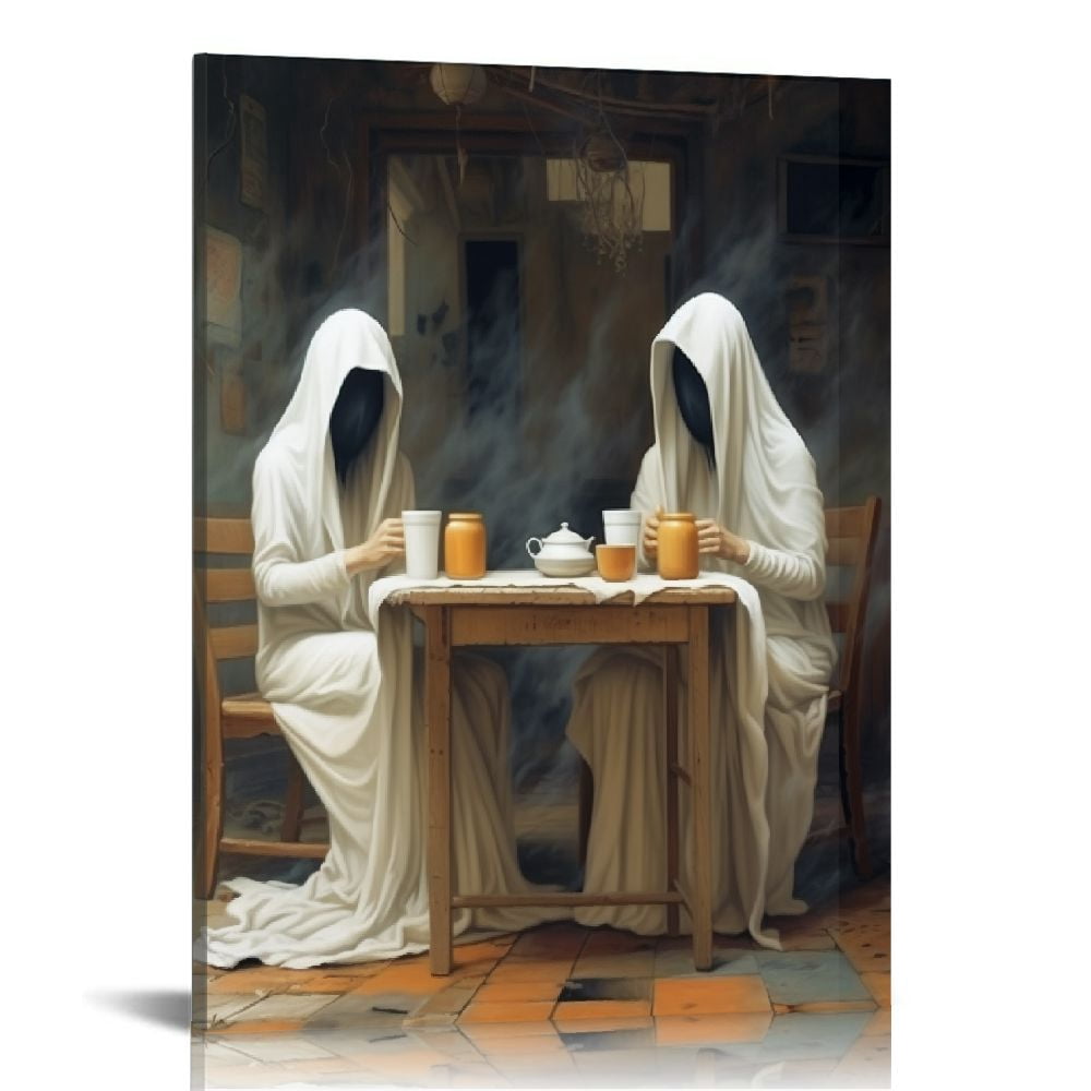 Nawypu Halloween Dark Academia Poster Gothic Horror Spooky Canvas Wall ...