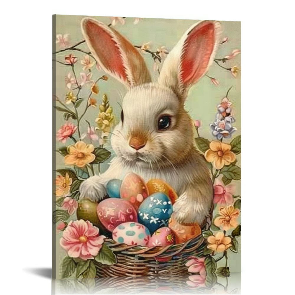 Nawypu Happy Easter Bunny And Egg Wall Art - Celebrate Easter Season ...