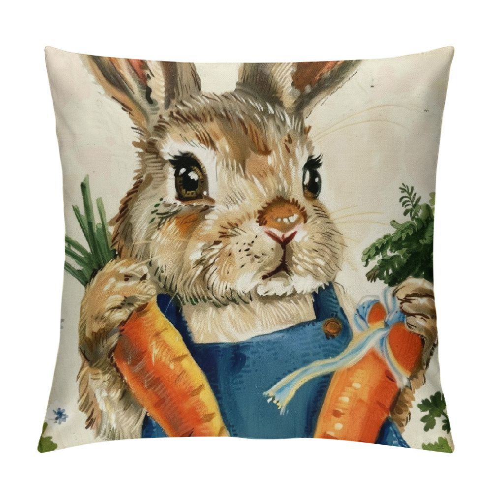 Nawypu Happy Easter Bunny Kisses Decorative Throw Pillow Covers, Cute ...