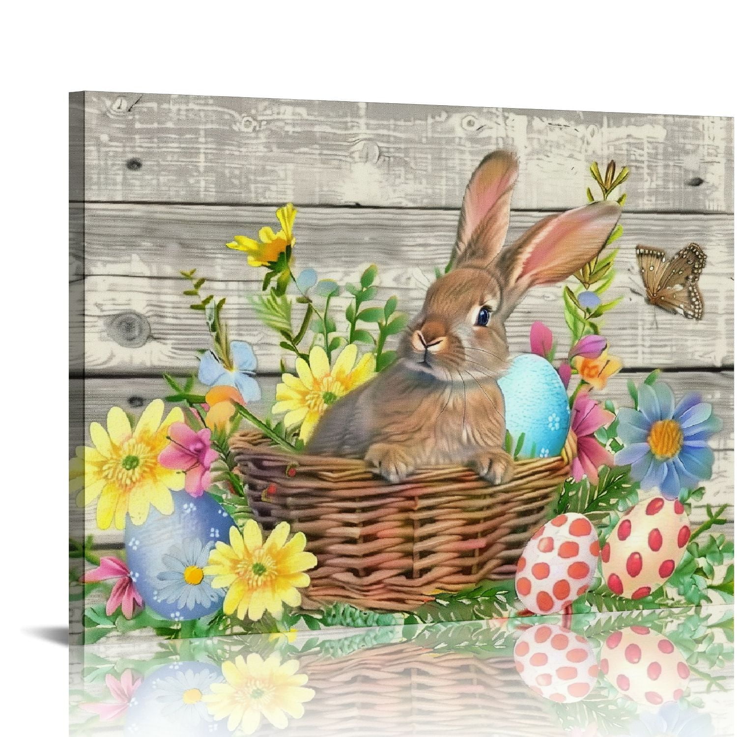 Nawypu Happy Easter Bunny Rabbit Quote Motto Canvas Wall Art Prints ...