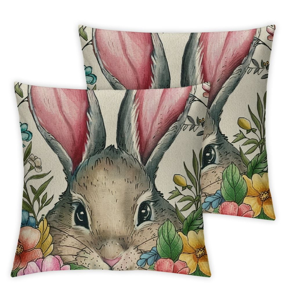 Nawypu Happy Easter Eggs Bunny Decorative Throw Pillow Cover, Religious ...