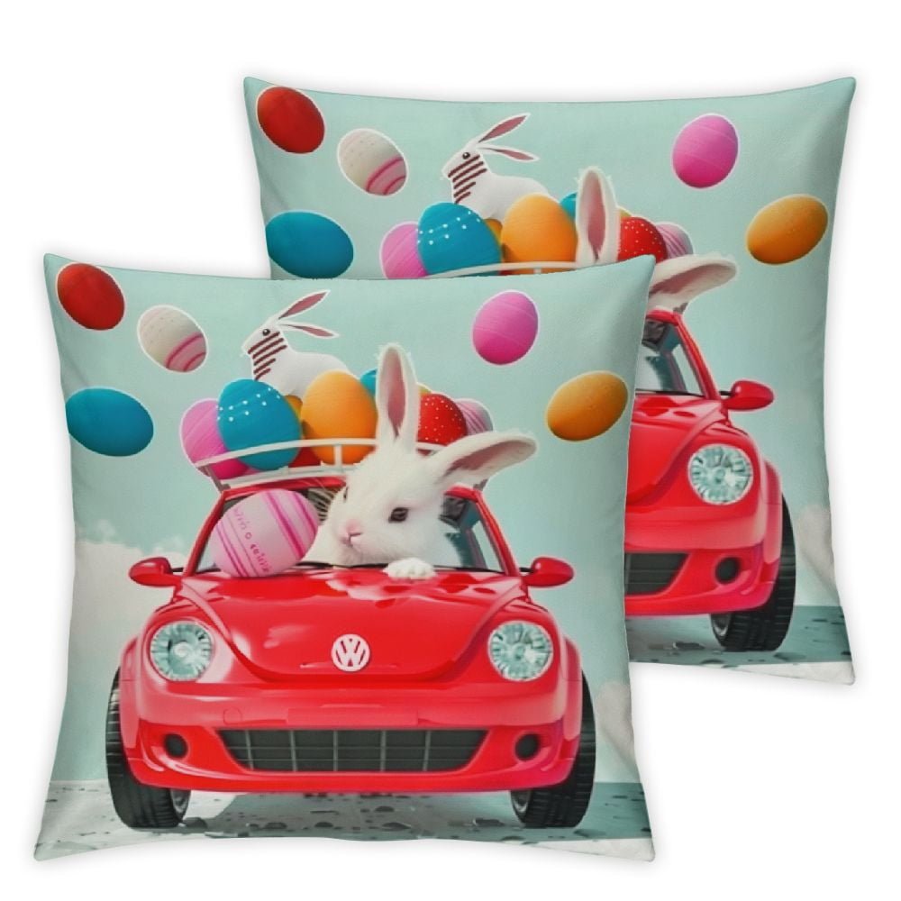 Nawypu Happy Easter Pillow Covers Hip Hop Bunny Easter Egg Decorative ...