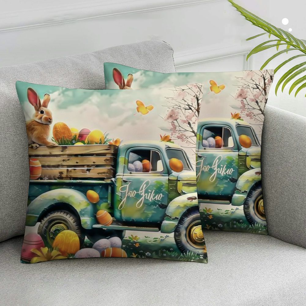 TIAOTIAOHOU Happy Easter Pillow Covers Set of 2 Throw Pillow Covers ...