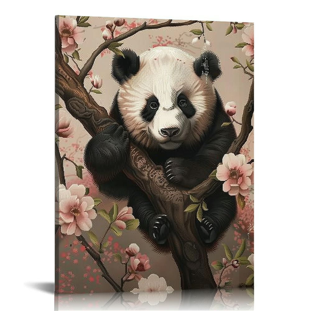 Nawypu Happy Panda, Animal Wall Decor, Funny Wall Art, Animal Themed ...