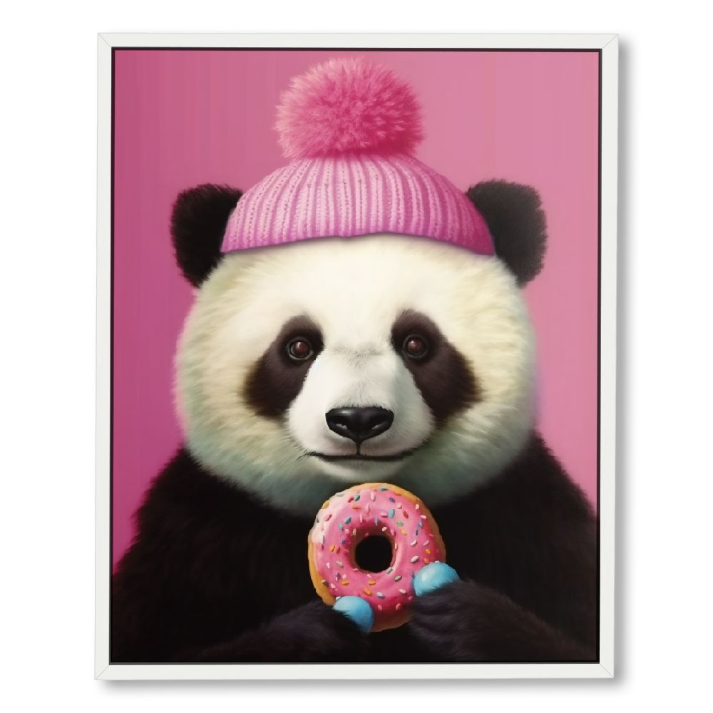 Nawypu Happy Panda Bear with Pink Sprinkle Donut, Designed by Lucia ...