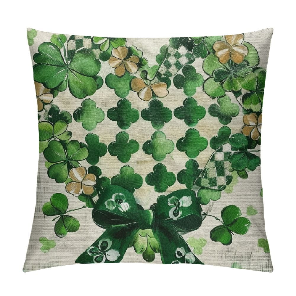 Awypu Happy ST Patricks Day Peace Love Lucky Throw Pillow Covers, 20 x ...