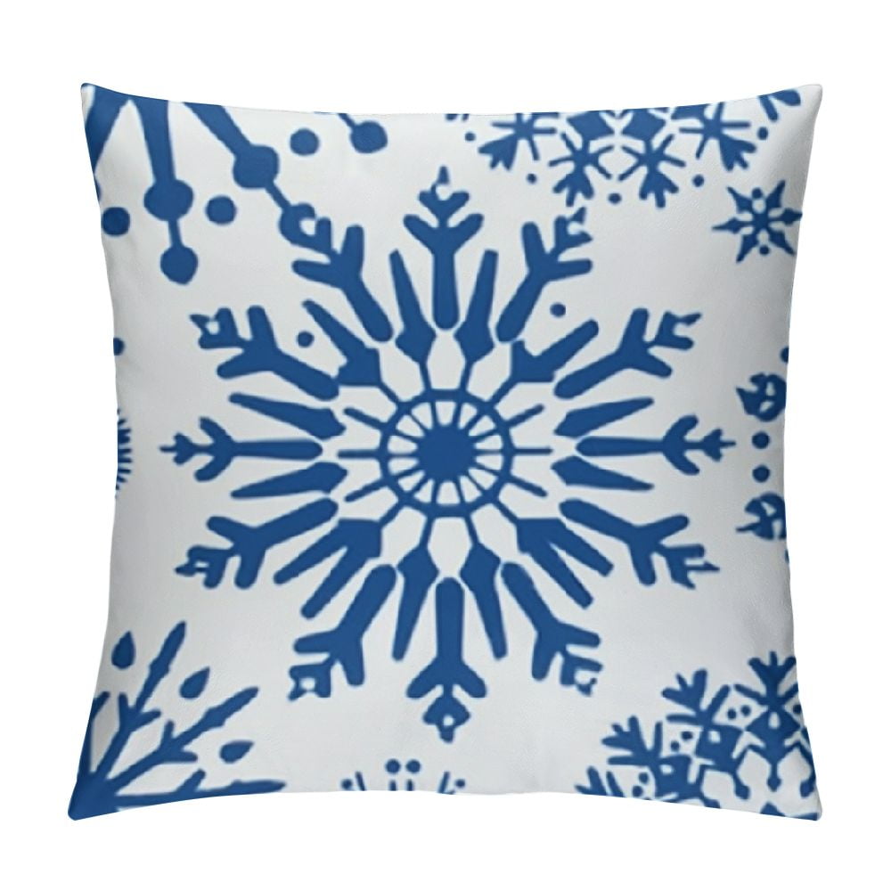 Nawypu Happy Winter Snowflake Merry Christmas Tree Blue Castle Deer ...