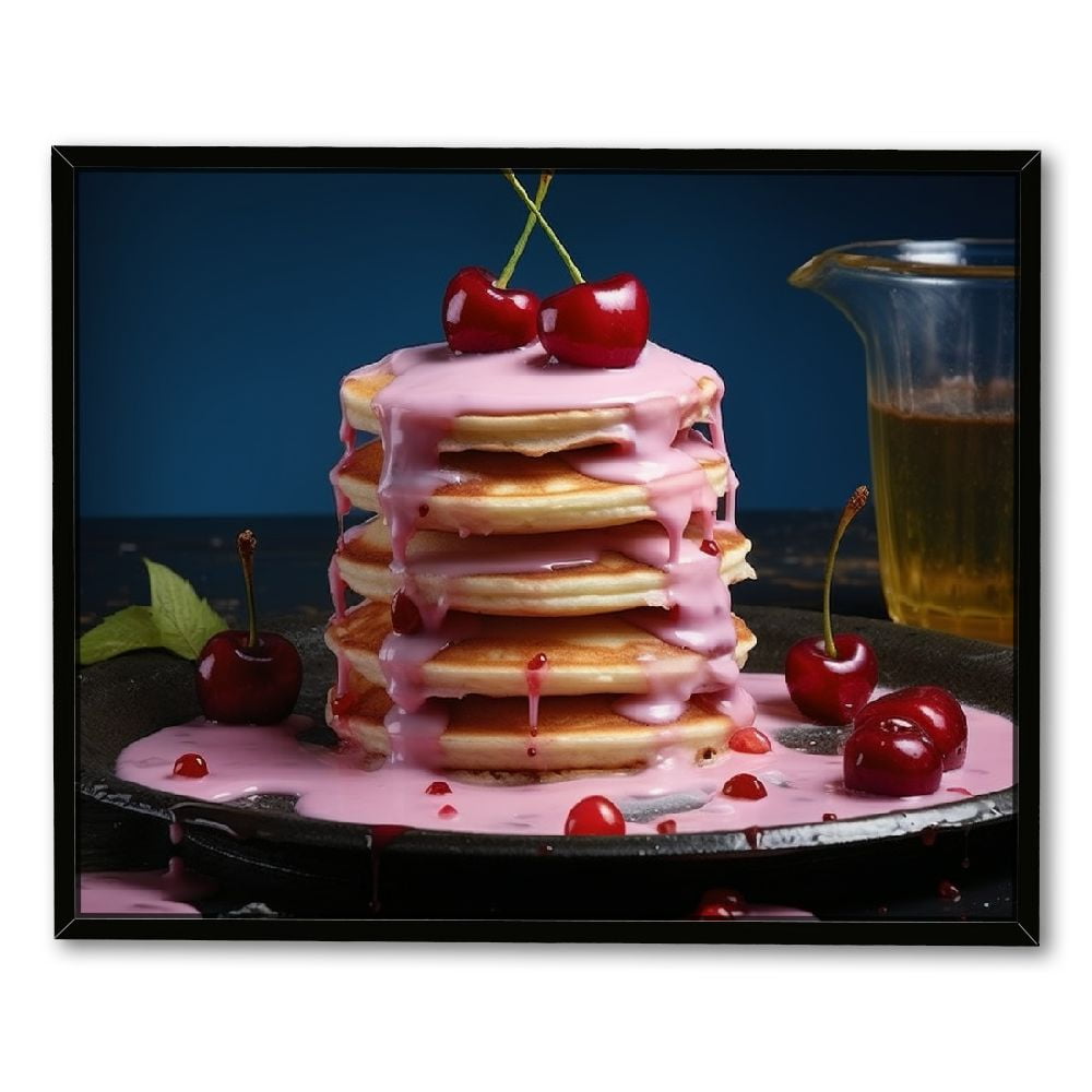 WERPE Happy cat with pancakes, Sunday morning art, tabby cat wall art ...