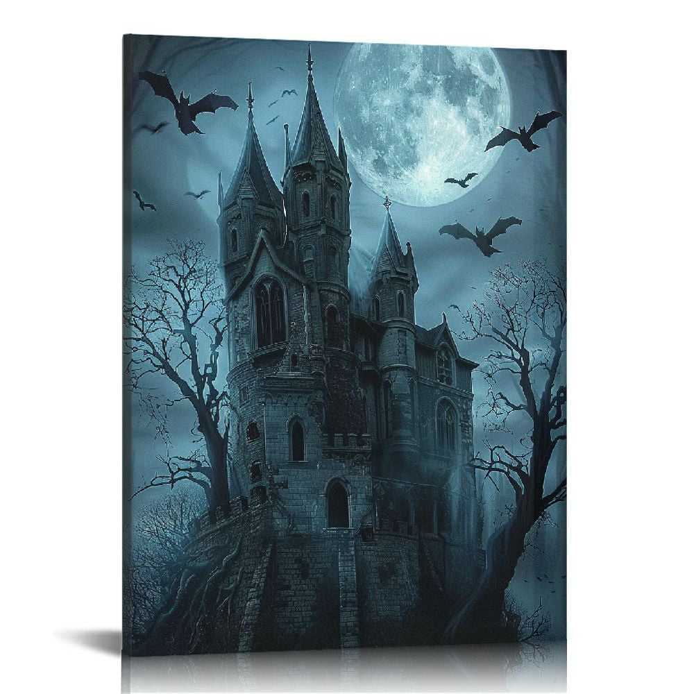 Nawypu Haunted House Gothic Art Print Poster, Goth Wall Art Painting ...