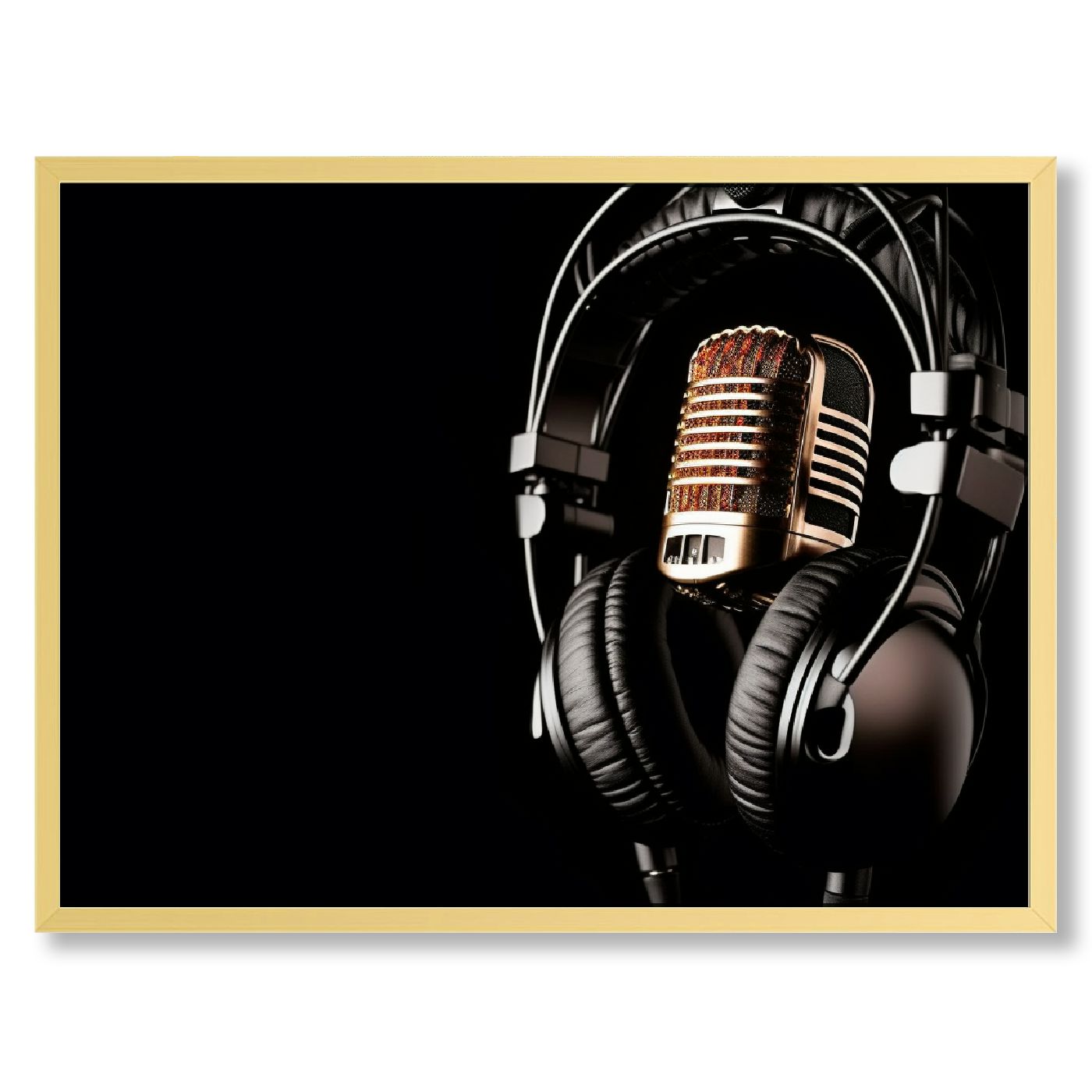 Nawypu Headphone and Microphone Music Poster Canvas Print Painting ...