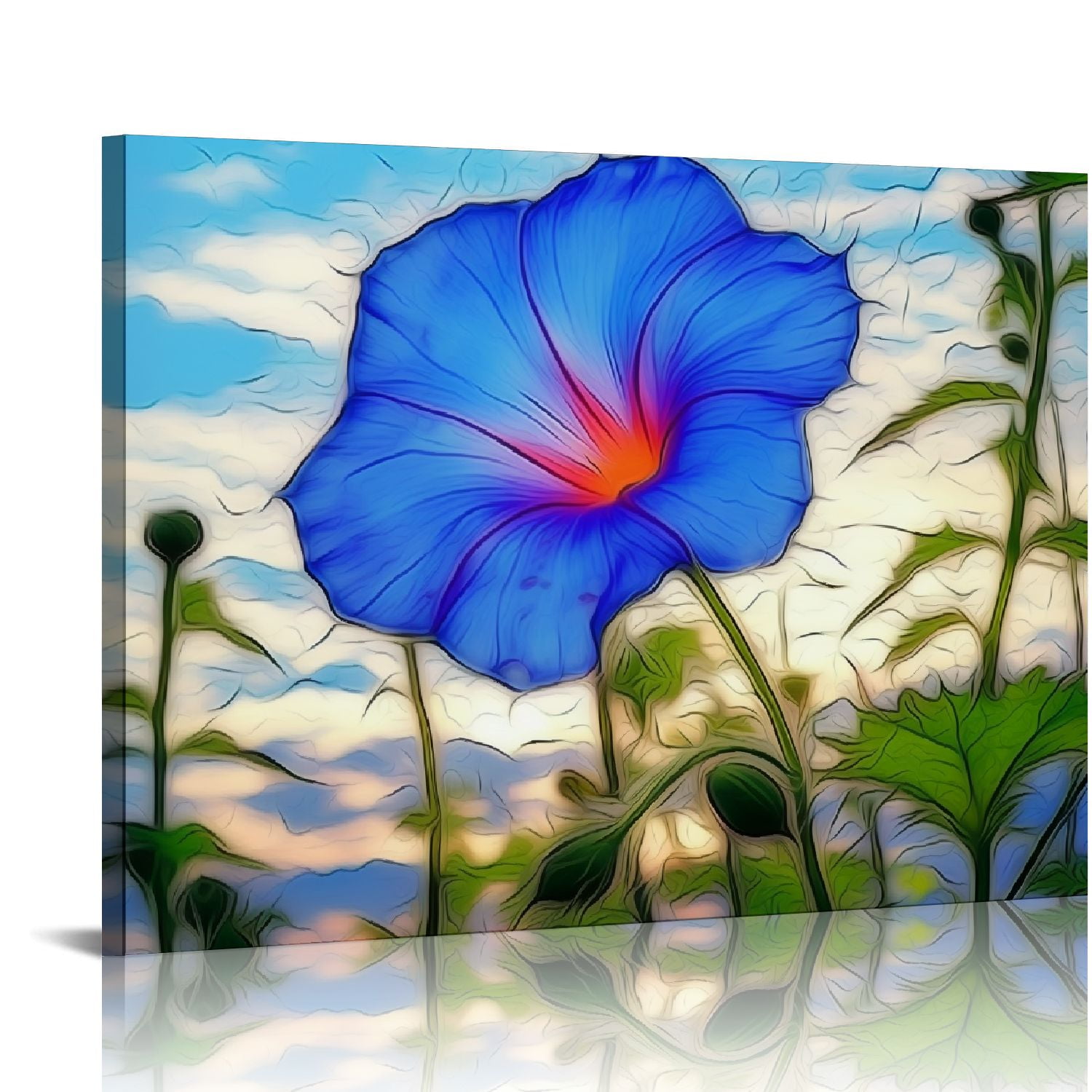 Nawypu Heavenly Blue Morning Glory Canvas Wall Art - Walmart.com
