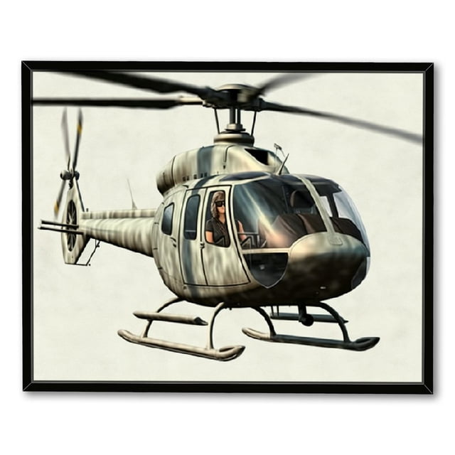 Nawypu Helicopter Canvas Wall Art Transportation Framed Army Helicopter ...