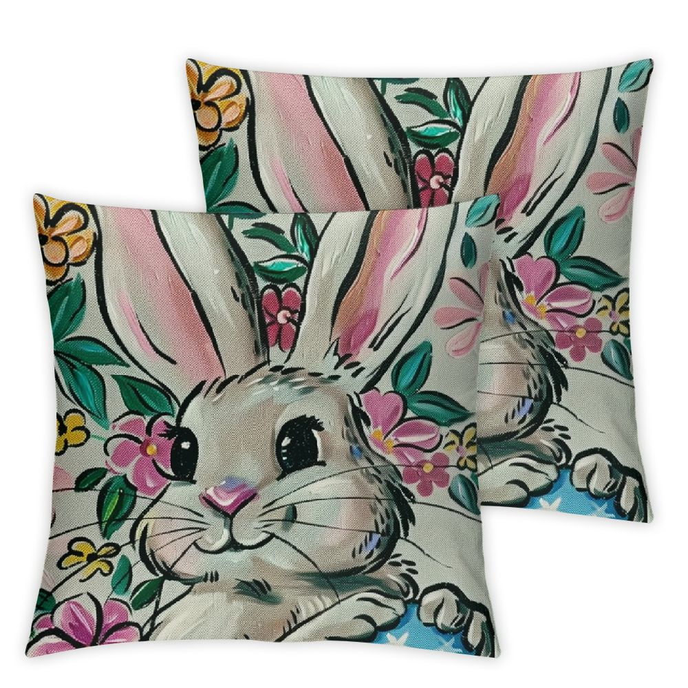 Nawypu Hello Easter Bunny Eggs Truck Decorative Throw Pillow Covers ...