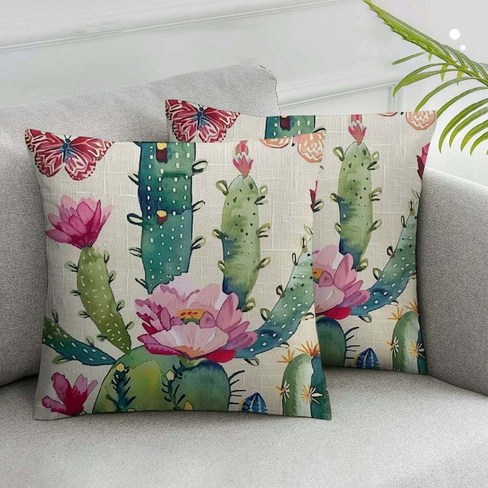 Nawypu Hello Spring Cactus Decorative Throw Pillow Covers Set of 2 ...