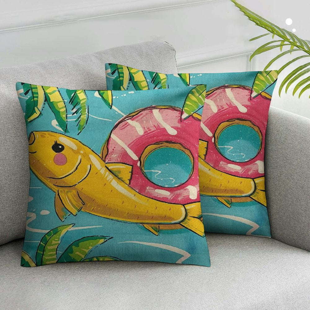 Jiayy Hello Sunshine Pool Decorative Throw Pillow Covers, Happy Summer ...