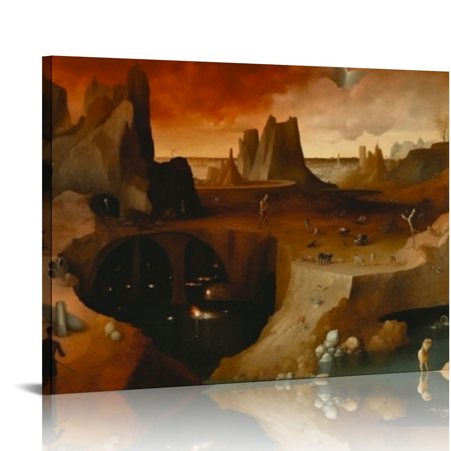 Nawypu Hieronymus Bosch Painting Christ Descent Into Hell by Bosch Canvas Art Framed Wall Art ...