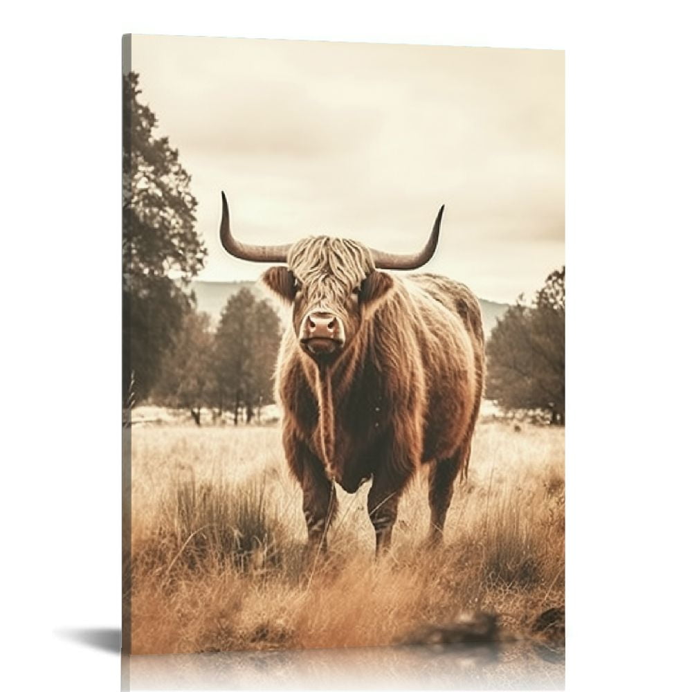 Awypu Highland Cow Art and Farmhouse Wall Decor Cow Wall Art and ...
