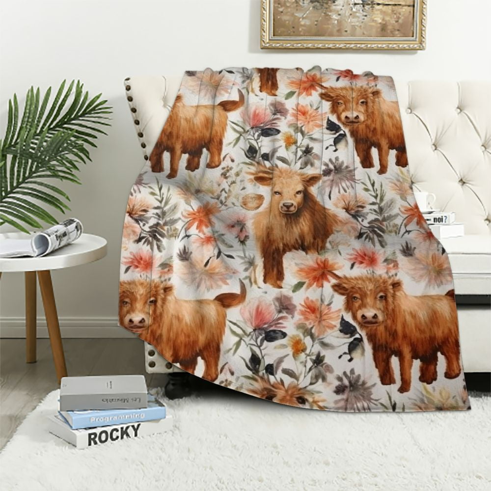 Nawypu Highland Cow Blanket for Girls Kids, Highland Cow Gifts for ...