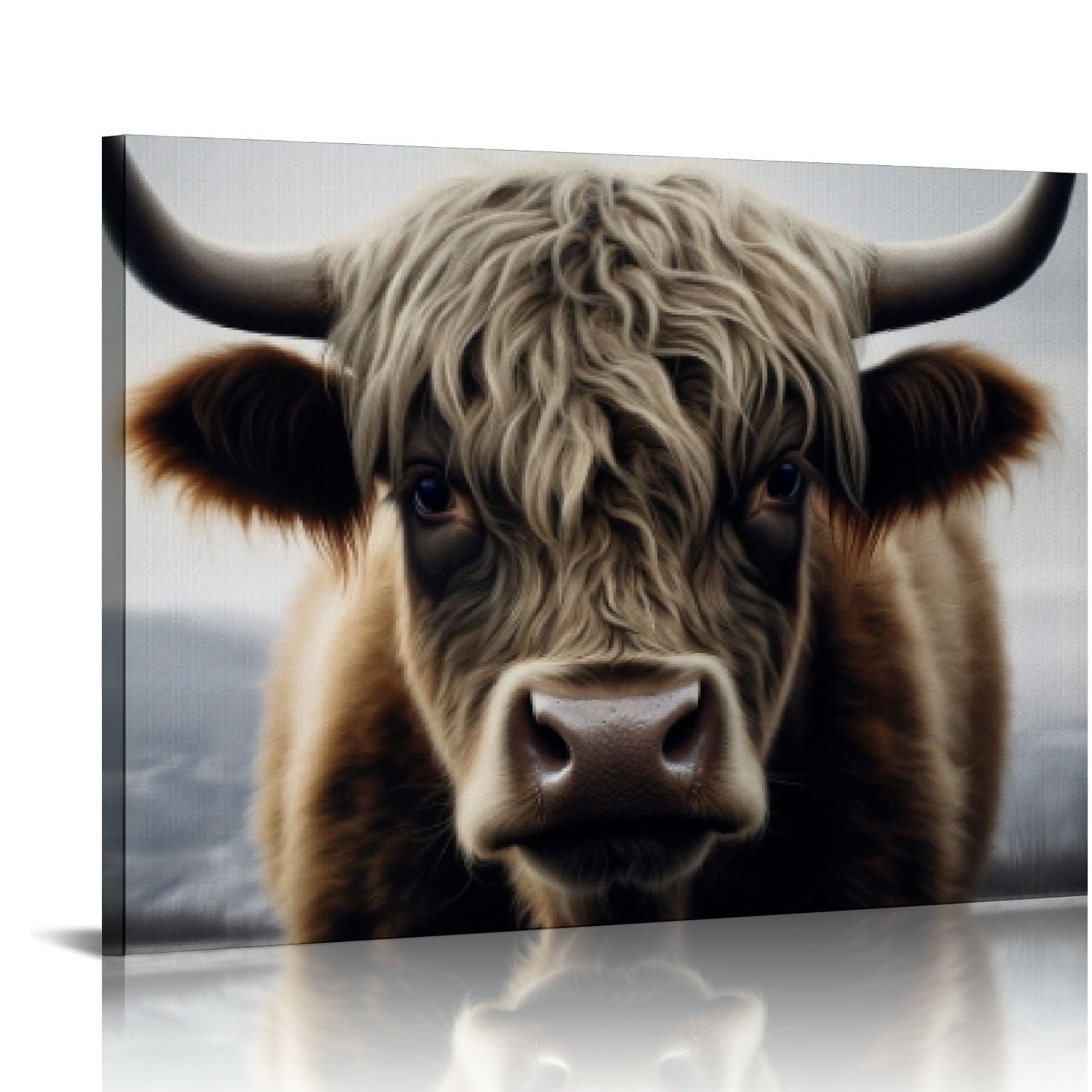 Nawypu Highland Cow Canvas Print, Farming Poster Print Animal, Highland ...