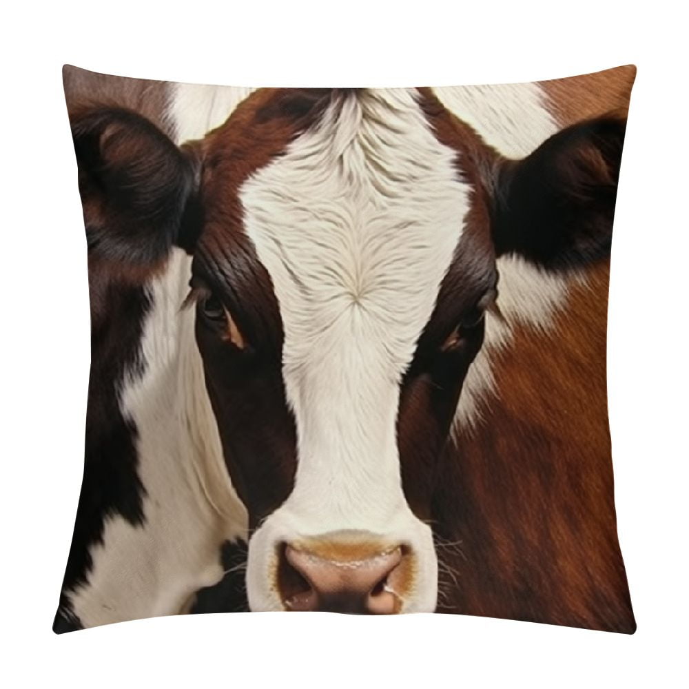 Nawypu Highland Cow Fur Print Throw Pillow Covers for Adult Women ...