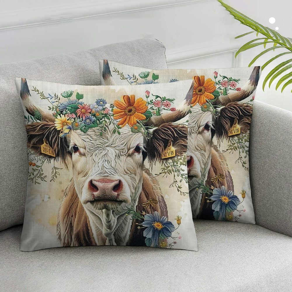 Nawypu Highland Cow Pillow Cover Cases Highland Cow Pillow Case for ...