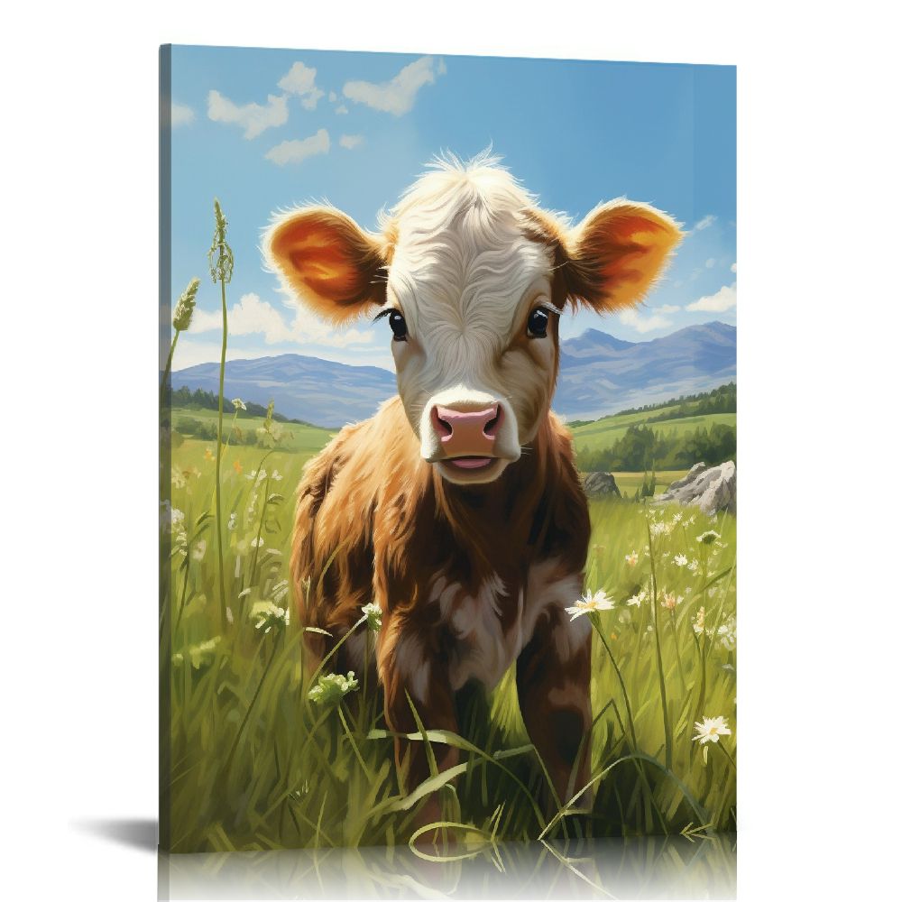 Nawypu Highland Cow Wall Art Canvas Farmhouse Wall Decor Cow Prints ...